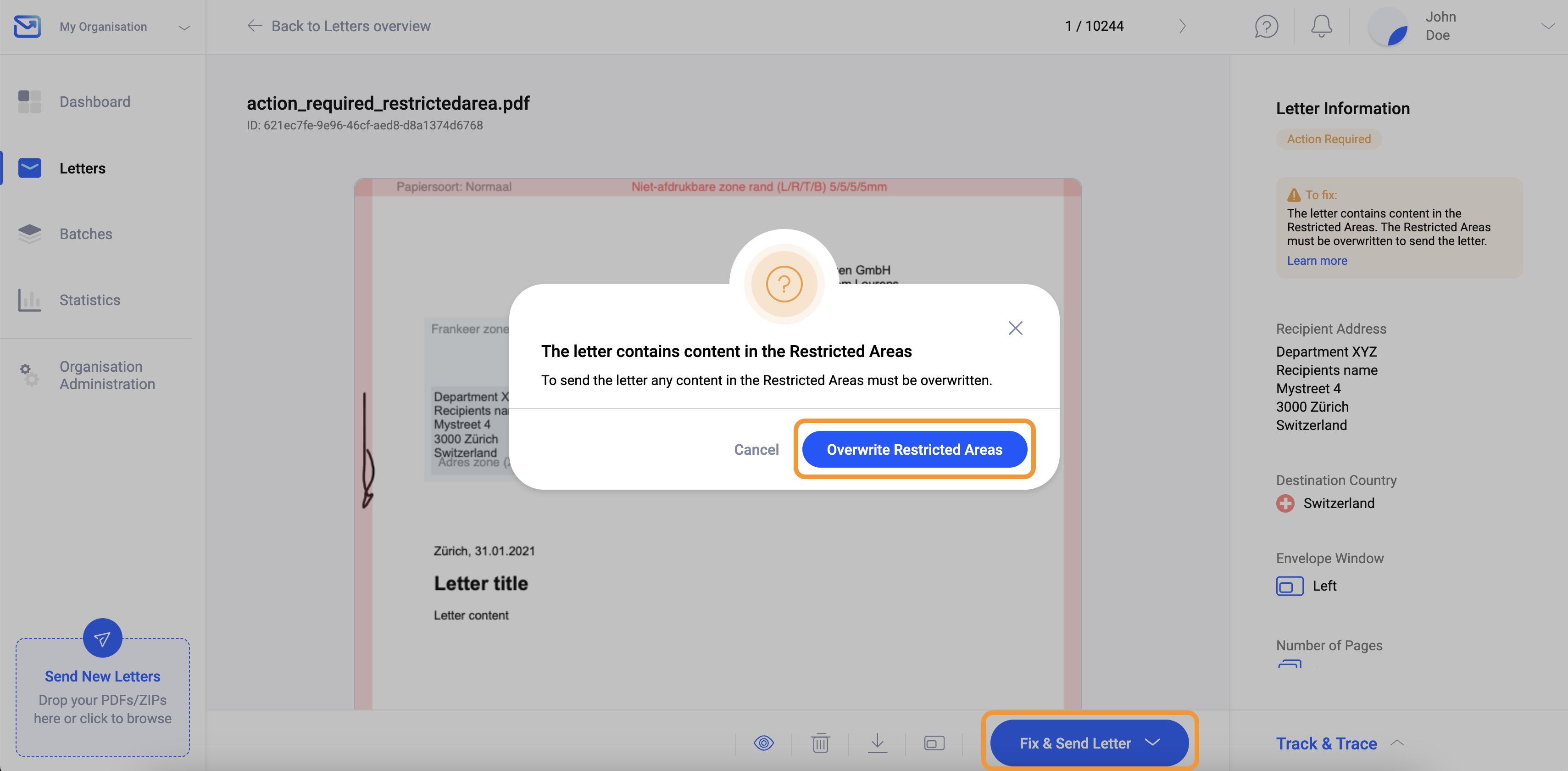 Content in Restricted Areas | Pingen Help Center