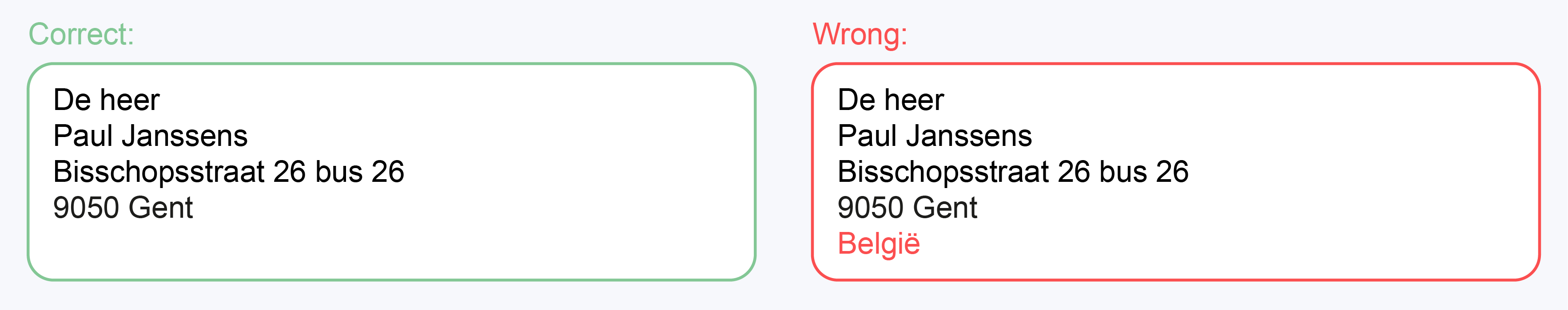Address requirements bpost (Belgium) | Pingen Help Center