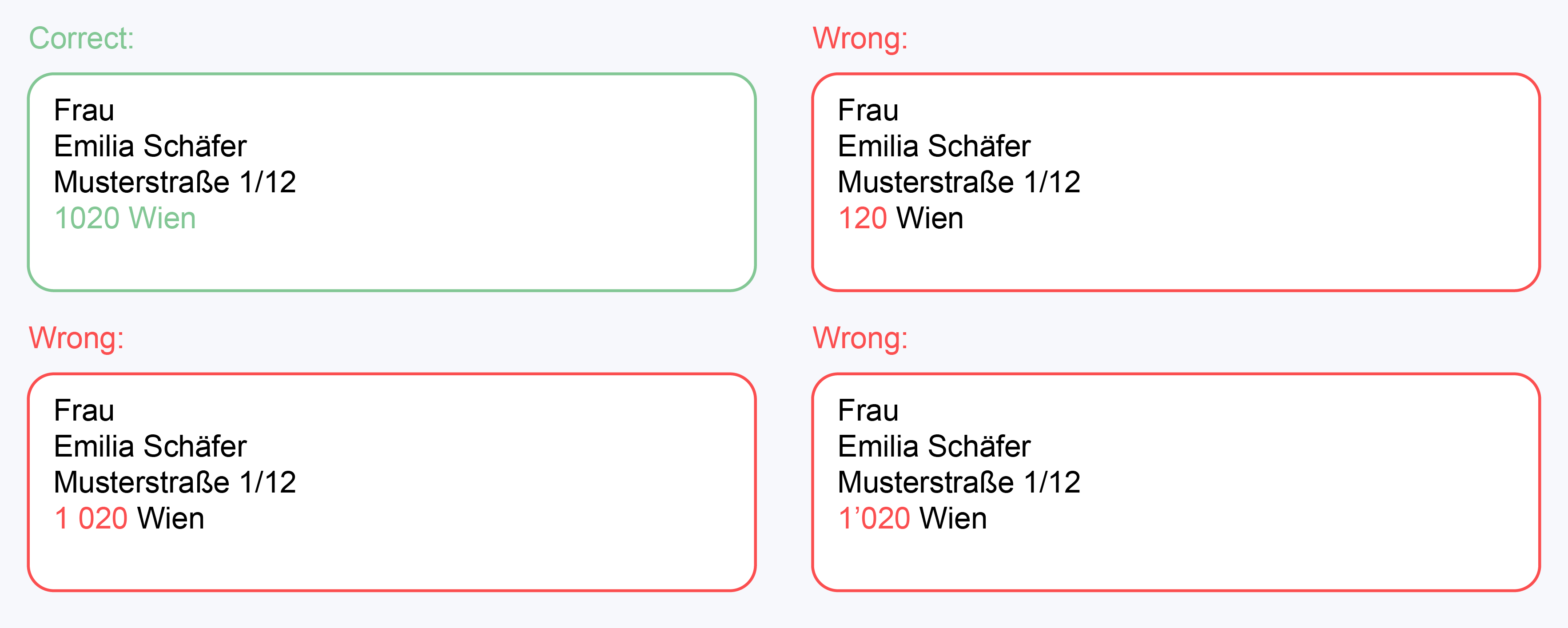 Address requirements Österreichische Post (Austria) | Pingen Help Center